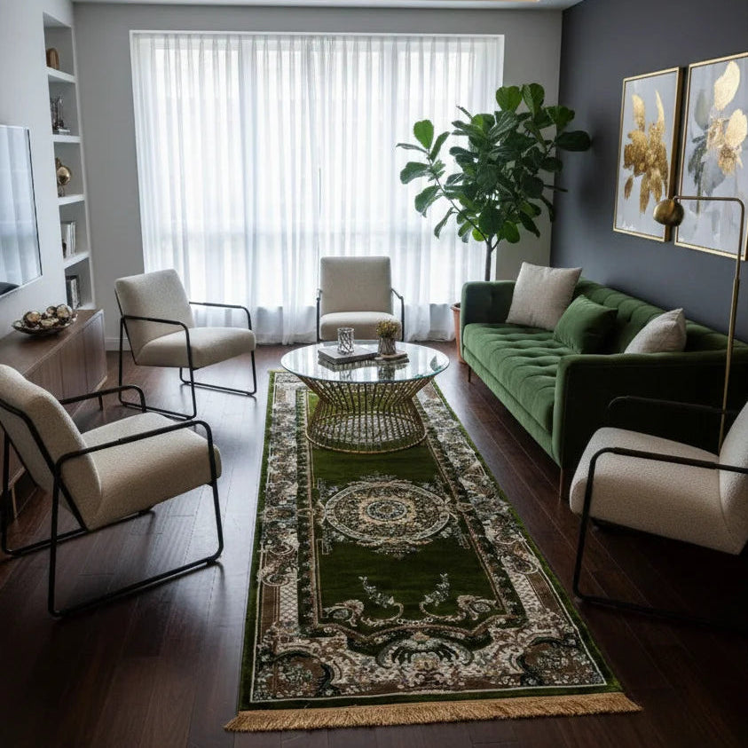 Luxury Runner Rug - Olive Green carpet Price Doha Qatar